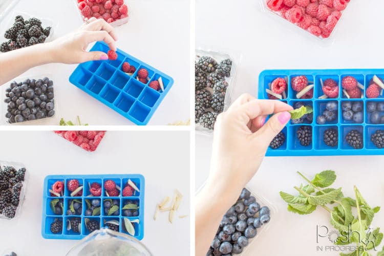 Raspberry Ginger Lemonade with Flavored Ice Cubes - Posh in Progress