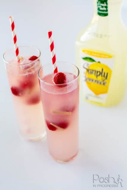 Raspberry Ginger Lemonade with Flavored Ice Cubes - Posh in Progress