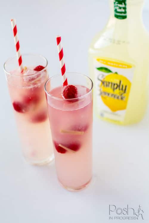 Raspberry Ginger Lemonade with Flavored Ice Cubes - Posh in Progress