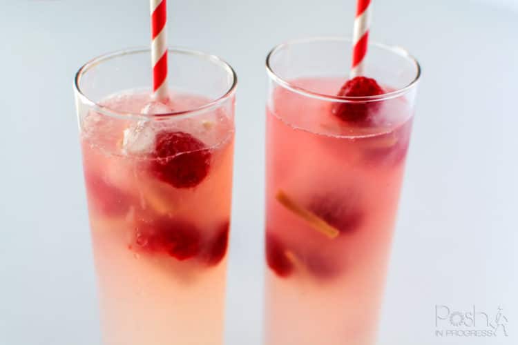 Raspberry Ginger Lemonade with Flavored Ice Cubes - Posh in Progress