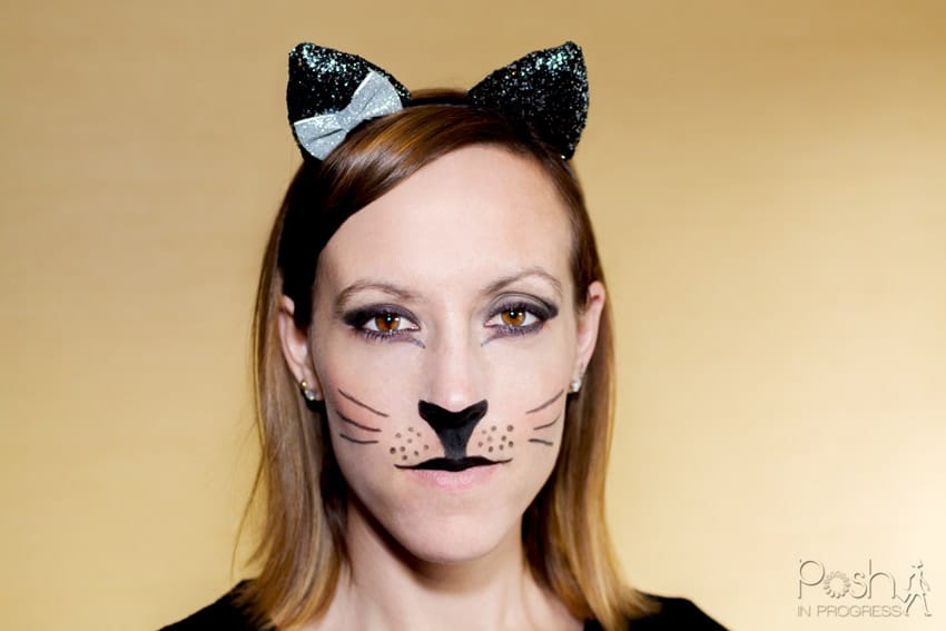 Easy Cat Makeup Tutorial for a Last Minute Halloween Costume - Posh in ...