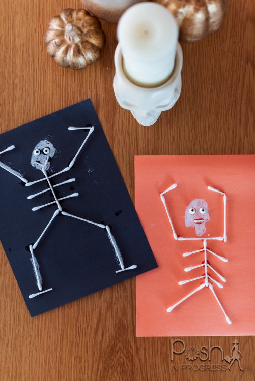 How to Make This Fun and Cute Q-Tip Skeleton Craft - Posh in Progress