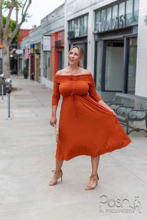 Rusty Orange Dress: You Need This Popular Color For Fall - Posh in Progress