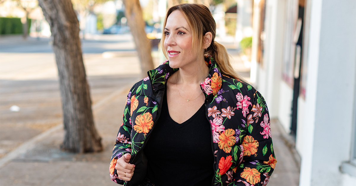 Floral Bubble Coat: How to Style a Puffer Jacket for Women - Posh in ...